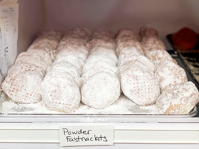 Fastnachts! Pennsylvania's powdered answer to Mardi Gras. These pillowy delights make giving up anything for Lent seem almost reasonable.