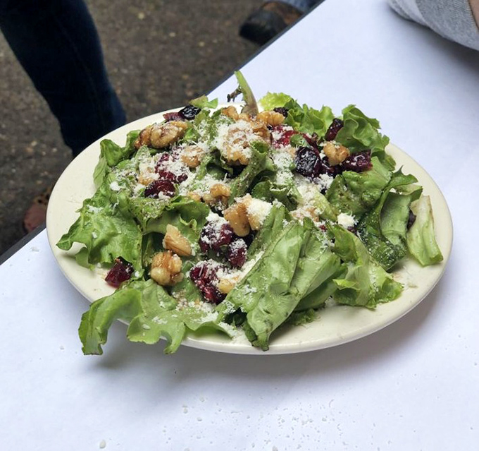 The "Big Fat Salad" lives up to its name with greens, cranberries, and walnuts&mdash;making virtue taste suspiciously like indulgence.