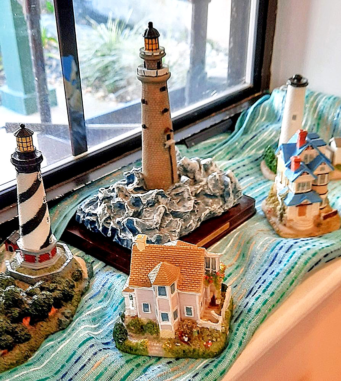 Coastal kitsch at its finest! These lighthouse figurines are the souvenir you'd actually display rather than hide in a drawer.