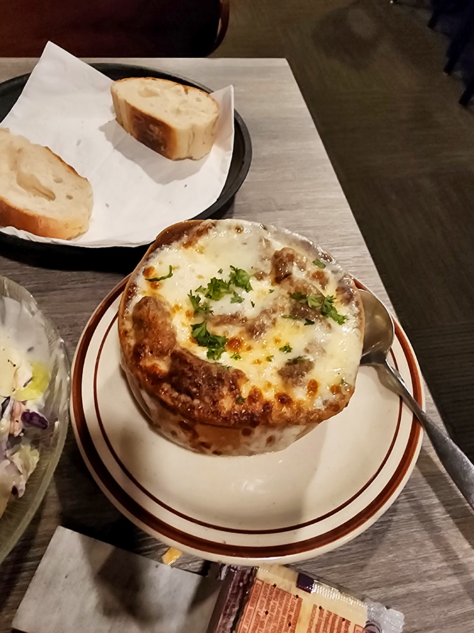 French onion soup that's achieved the perfect cheese-to-broth ratio&mdash;a bubbling masterpiece that's worth the inevitable chin dribble and burned tongue.