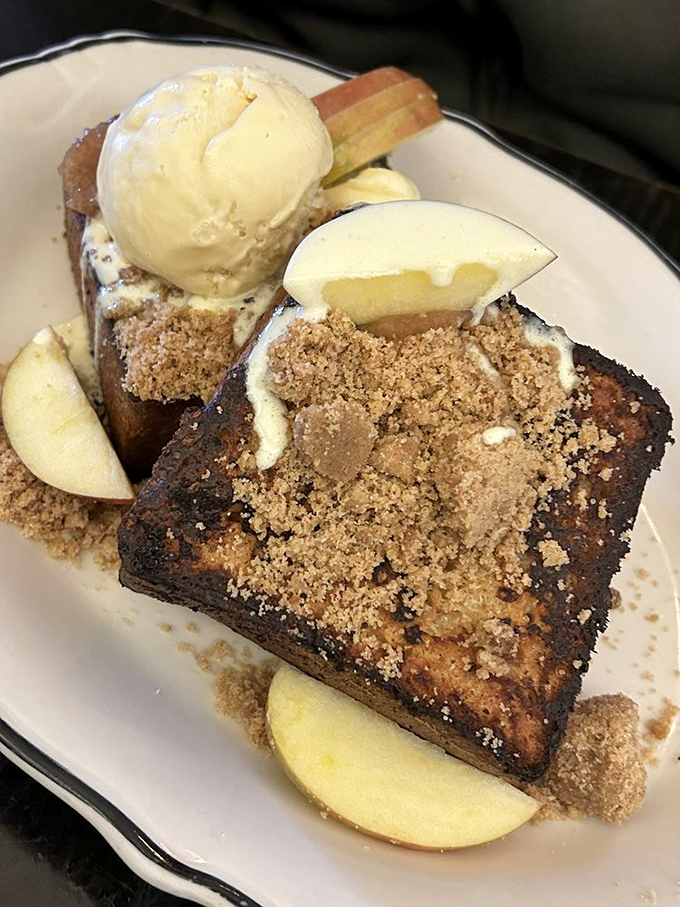 A dessert that doesn't just satisfy your sweet tooth but throws it a full-blown celebration complete with apple slices as party guests.