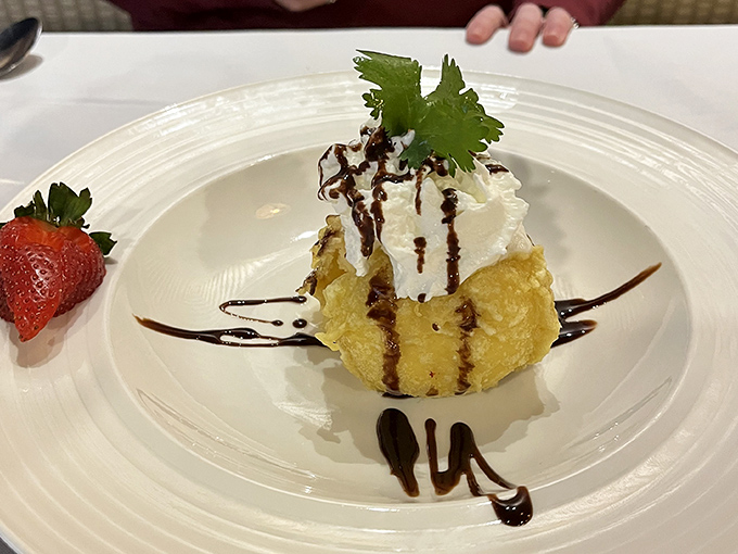 Fried Green Tea Ice Cream that answers the eternal question: "Can dessert be both sophisticated and fun?" The answer is a resounding yes.
