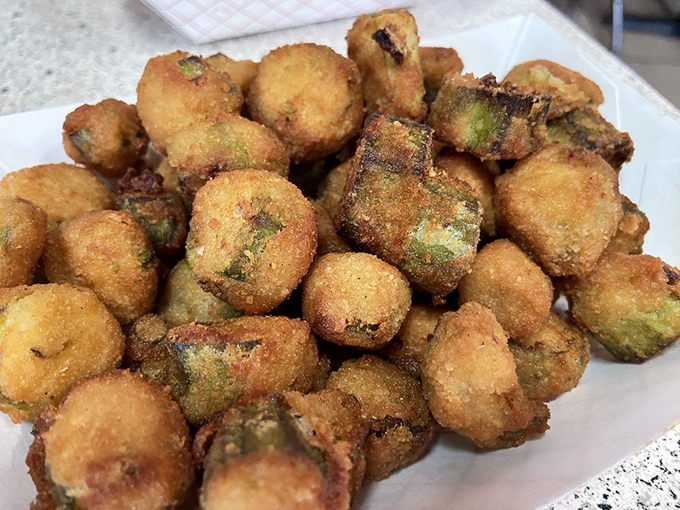 Fried okra: the South's gift to vegetable skeptics everywhere. Crispy, golden nuggets that make eating greens feel like cheating.