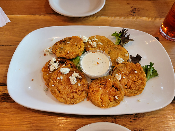 Fried green tomatoes with a golden crust and tangy center&mdash;the South's gift to appetizers and proof that unripe produce can be the star of the show.
