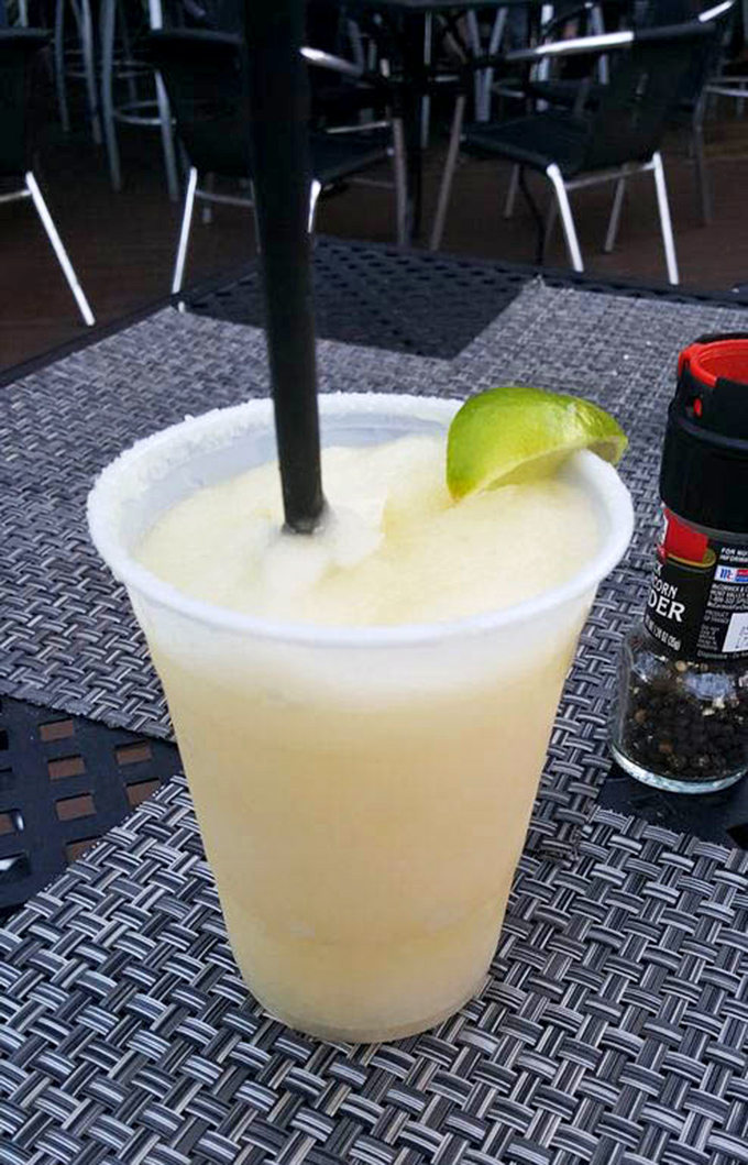 A frozen margarita at Reilley's: where vacation mode officially begins, regardless of whether you're a tourist or a local.