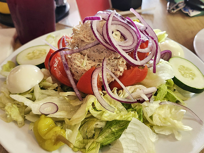 Their Greek salad transforms mundane desk lunches into Mediterranean getaways&mdash;no passport required, just a healthy appetite and appreciation for red onions.