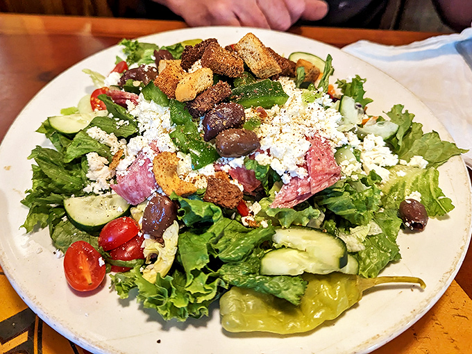 A salad so loaded it makes you feel virtuous while still being completely satisfying.