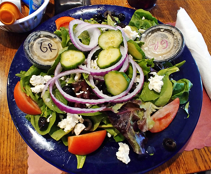 Even salad gets the royal treatment here. This Greek masterpiece proves The Little House of Pancakes isn't just a one-trick breakfast pony.