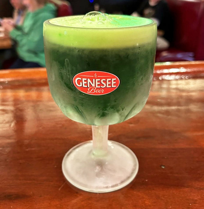 St. Patrick would approve of this emerald elixir. Genesee's green beer proves everything tastes better when served in a goblet that makes you feel like medieval royalty.