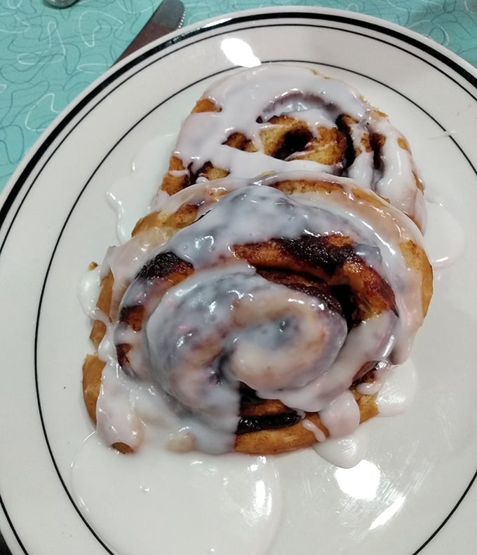 This isn't just any cinnamon roll&mdash;it's been kissed by the grill and smothered in icing that melts into every warm, cinnamon-scented crevice.