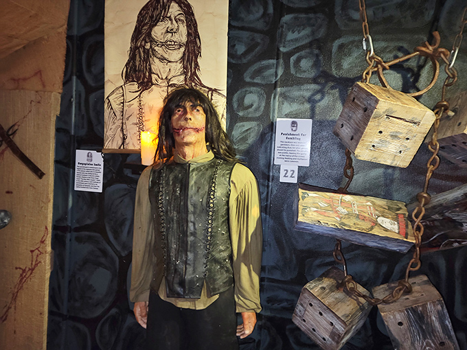 This mannequin's permanent smile suggests he's either seen the darkest humor in human history or is modeling the world's most disturbing dental work.