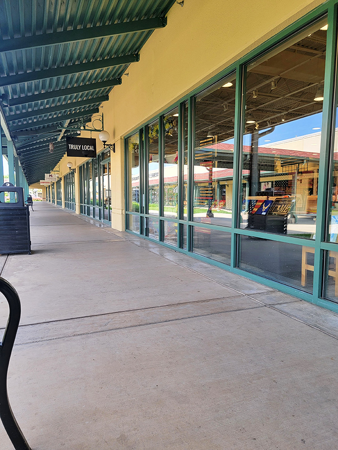 The covered walkways provide merciful shade as you journey between stores. Your shopping marathon needs proper infrastructure!