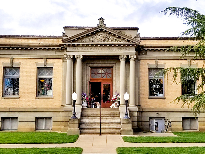 The Herbert Kraft Free Library's classical columns and grand staircase prove that literary ambitions in Red Bluff have always aimed high.