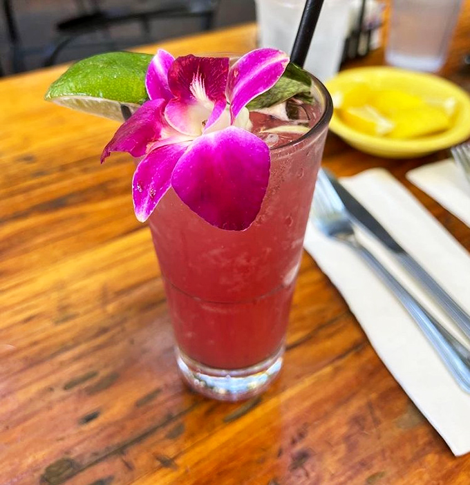 Not just a drink but a statement piece&mdash;this Hibiscus Coconut Mojito with its orchid garnish is Sacramento's most photogenic cocktail.