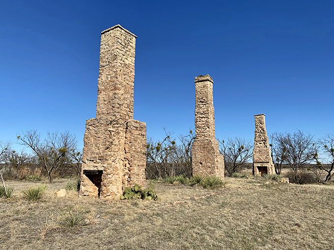 Fort Phantom Hill's stone chimneys rise from the prairie like ancient sentinels, silent witnesses to frontier life that still speak volumes to modern visitors.