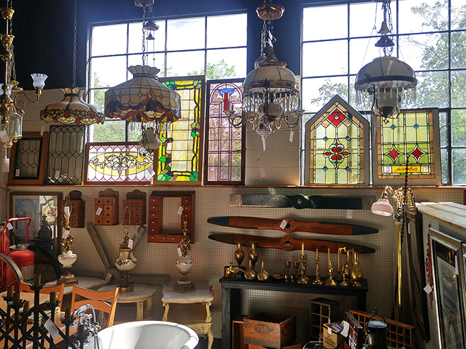 Stained glass windows that would make a cathedral jealous. That bathtub isn't just a plumbing fixture&mdash;it's a Victorian statement piece your modern bathroom desperately needs.