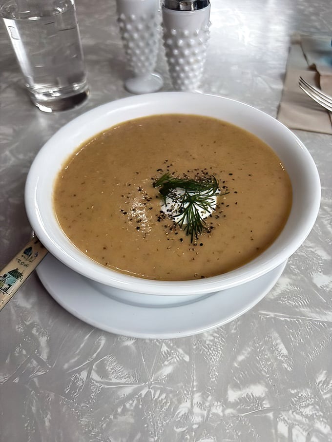 A bowl of homemade soup that whispers, "Put down the phone and pay attention to me and my soul-warming powers."