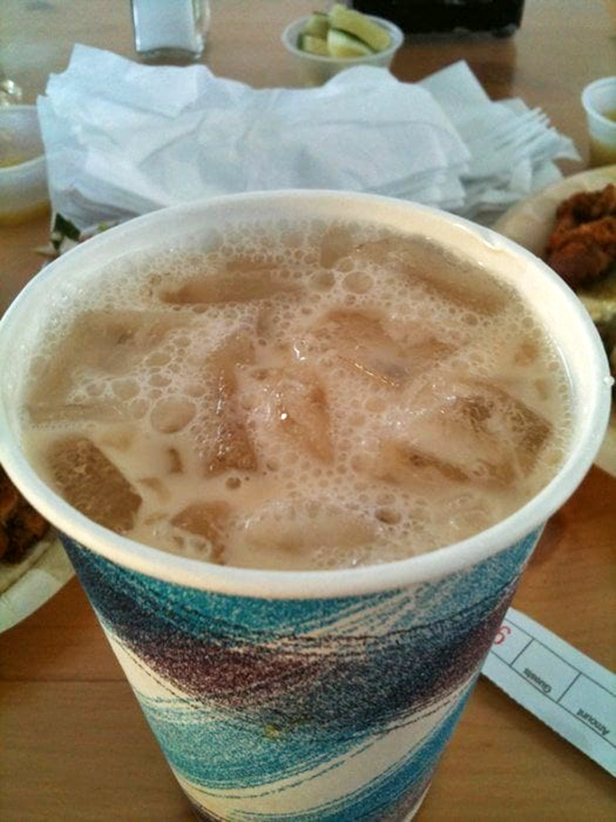 Horchata: cinnamon-kissed rice milk that cools the palate like a beach breeze. The perfect companion for spicy adventures.