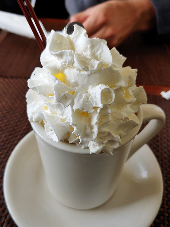 Pancakes so perfectly golden they belong in Fort Knox, topped with butter melting into those fluffy depths like a warm embrace.