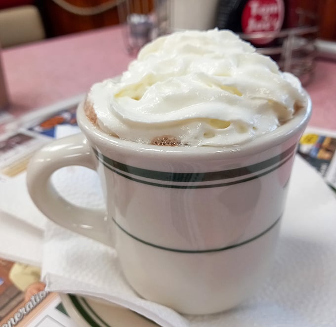 Hot chocolate that demands respect&mdash;crowned with a cloud of whipped cream that makes you wonder why anyone bothers with fancy coffee drinks.