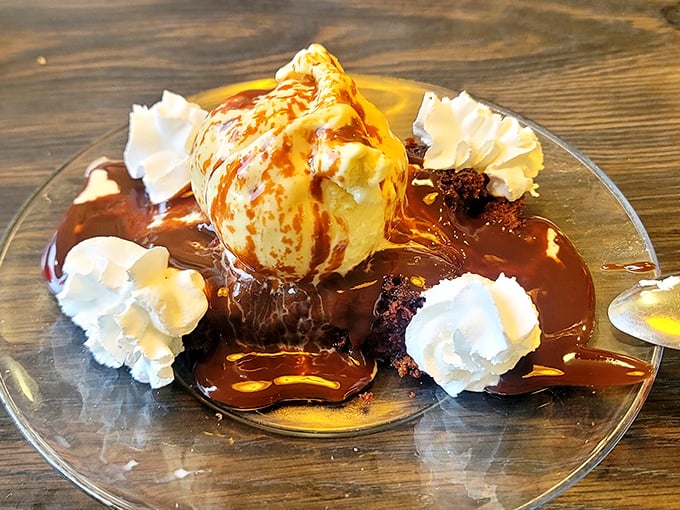 Hot fudge cake that makes you consider whether chocolate should be its own food group. The answer is obviously yes.