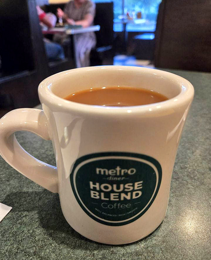 Their house blend coffee comes in mugs thick enough to withstand a hurricane. Perfect companion for marathon breakfast sessions.