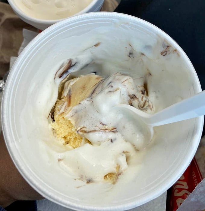 This hot fudge sundae isn't just dessert&mdash;it's a swirled masterpiece of vanilla and chocolate that makes you forget you're eating in your car.