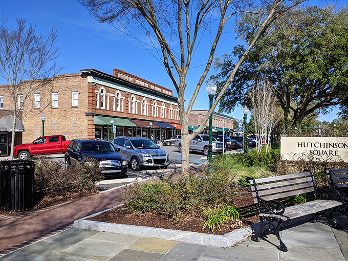 Hutchinson Square serves as Summerville's living room, where park benches invite you to sit a spell and watch the world amble by.