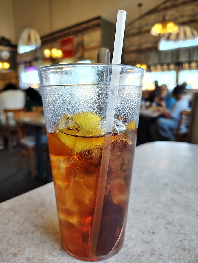 An iced tea so refreshing it could broker peace treaties. In the desert heat, this glass isn't just a beverage &ndash; it's survival equipment.