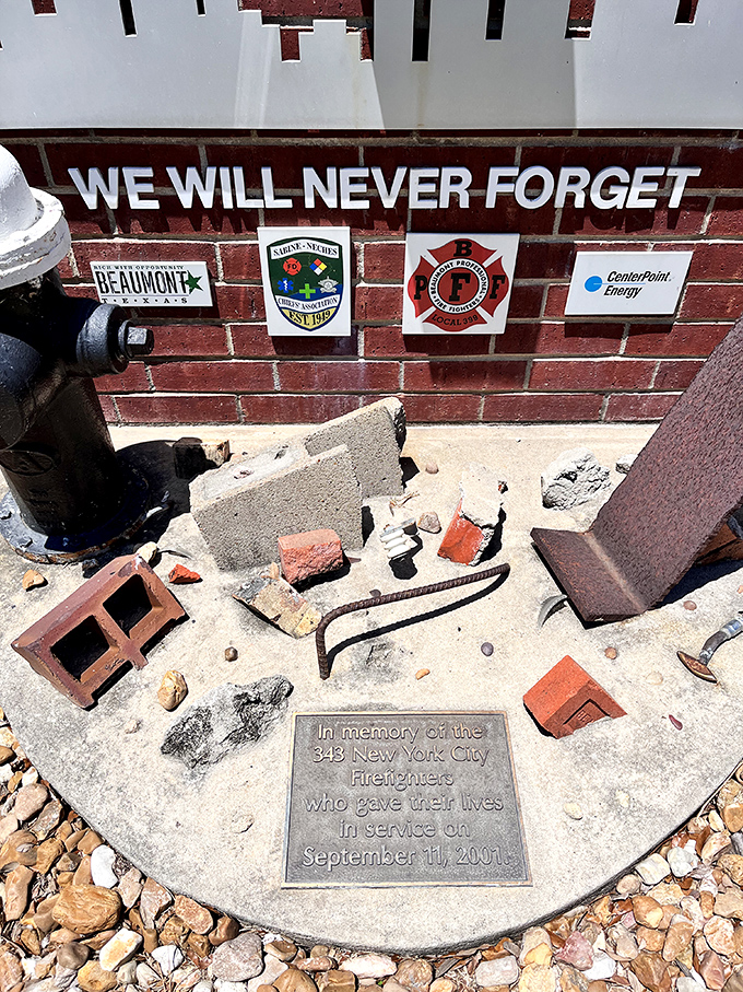 A touching tribute where steel and stone speak louder than words about heroes we'll always remember.