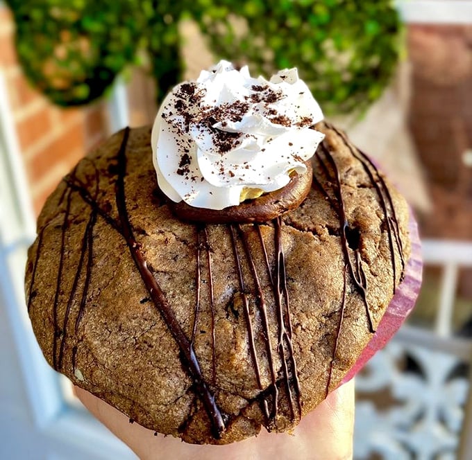 This cookie creation with its crown of whipped cream is what happens when comfort food gets dressed up for a night on the town.