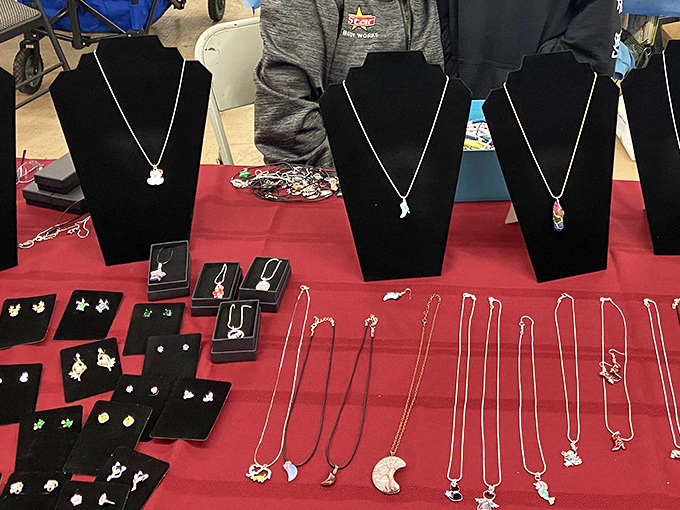 Jewelry displays that sparkle with possibility. One woman's forgotten necklace becomes another's "Where did you find that amazing piece?"