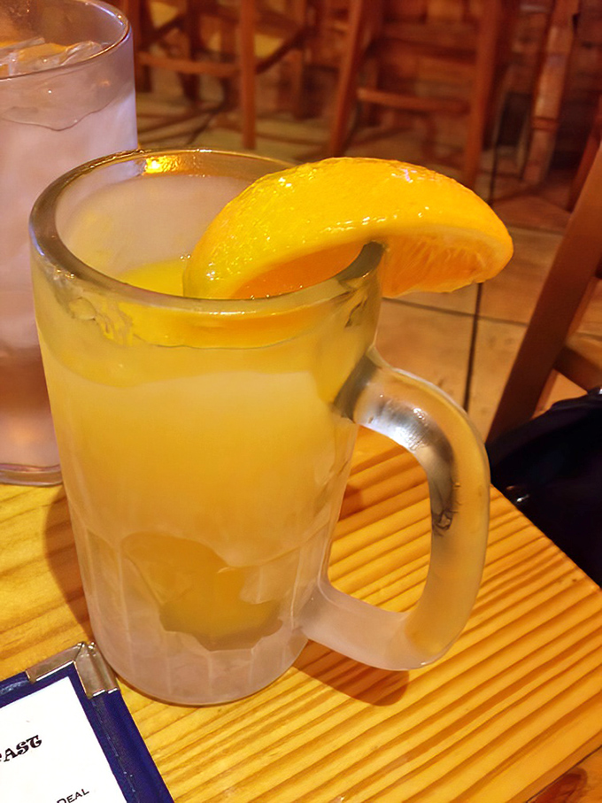 Fresh-squeezed sunshine in a glass. This lemonade with a slice of orange is Florida in liquid form &ndash; bright, refreshing, and utterly unpretentious.