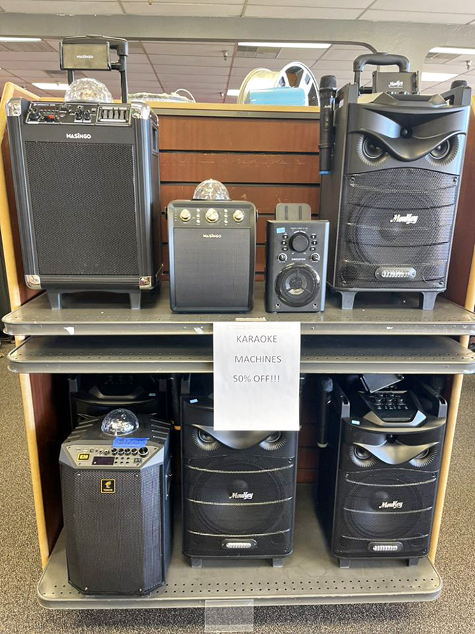 Karaoke machines at 50% off! Your neighbors will be thrilled to hear your midnight rendition of "Don't Stop Believin'" through these powerful speakers.