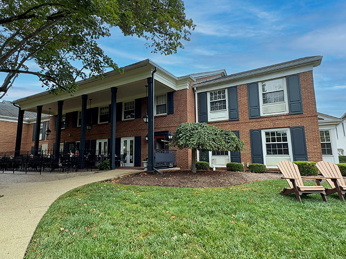 The Kenyon Inn combines collegiate charm with unexpected elegance. Those Adirondack chairs practically beg you to sit down with a good book.
