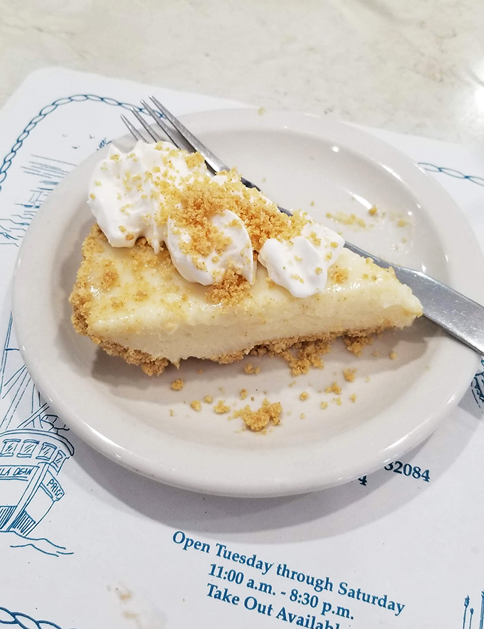 Key lime pie that strikes the perfect balance between sweet and tart. The graham cracker crust is merely a delivery system for citrus perfection.