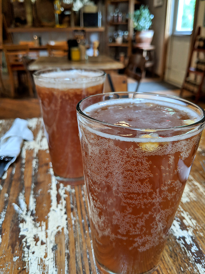 Amber elixirs in glasses that catch the light just right&mdash;proof that even the beverages at Horn O Plenty deserve their moment in the spotlight.