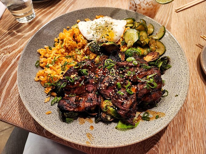 Korean BBQ that makes you question your lifelong seafood restaurant loyalty. The perfect marriage of sweet, spicy, and savory&mdash;with an egg on top for good measure.