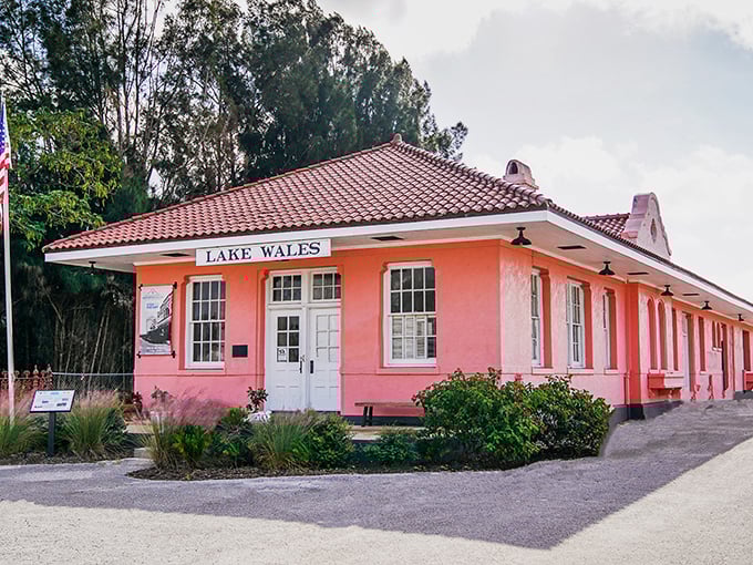 The salmon-pink Lake Wales History Museum, housed in a former train depot, proves that sometimes the most colorful stories come in the most colorful packages.