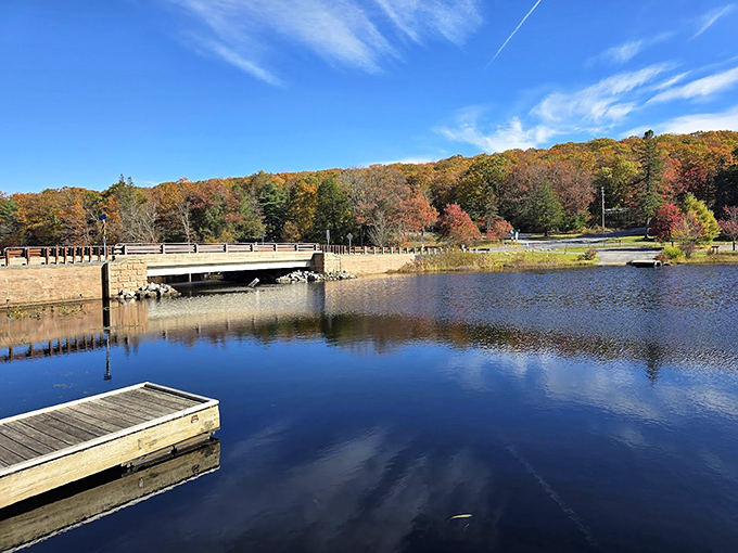 Autumn's masterpiece reflected in tranquil waters. Fall foliage at Black Moshannon doesn't just change color&mdash;it puts on a complete show.