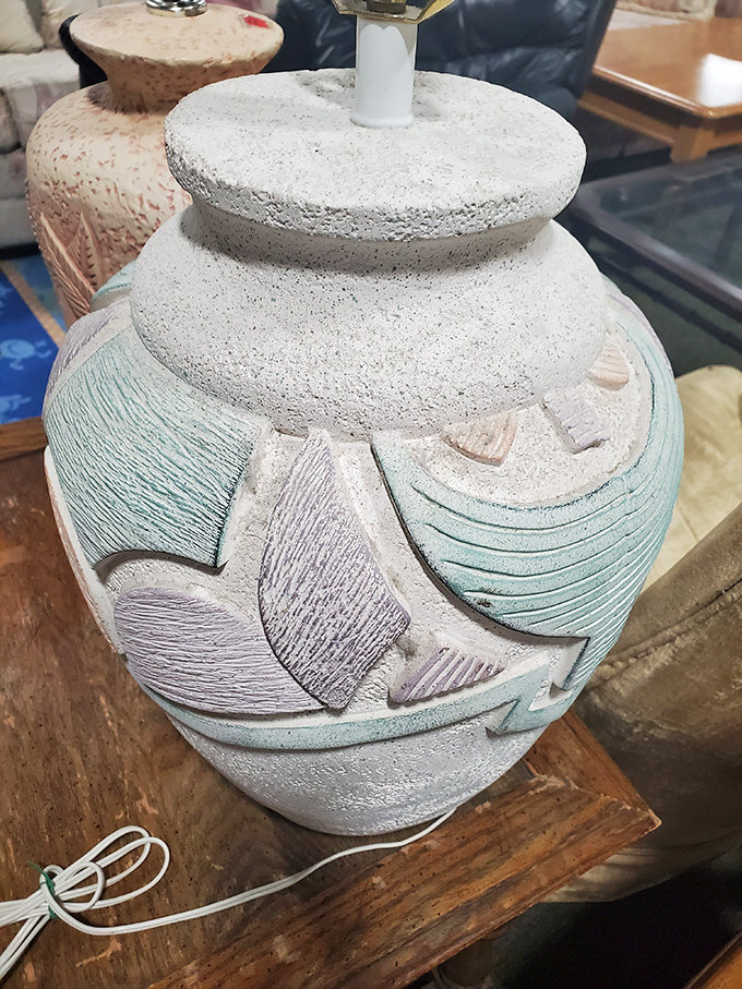 This sculptural lamp base isn't just home decor&mdash;it's functional art waiting for its second act in someone's coastal-themed living room.