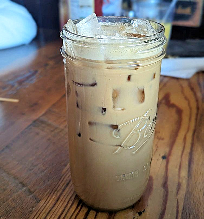 Mason jar coffee that doesn't need fancy Italian names to deliver that morning salvation&mdash;just honest brew with a touch of cream.