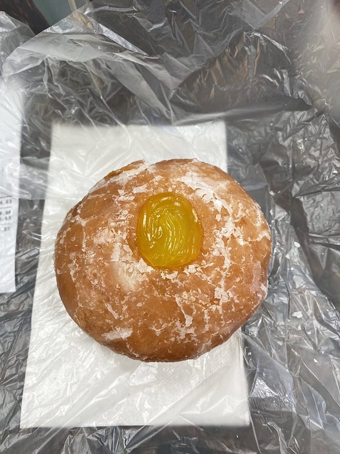 The powdered sugar donut with lemon filling offers that perfect sweet-tart balance &ndash; like finding the ideal dance partner who knows all your moves.