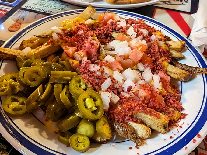 Loaded fries that don't mess around&mdash;jalape&ntilde;os, corned beef, and cheese create a masterpiece that's less side dish and more "the reason you'll need a nap afterward."
