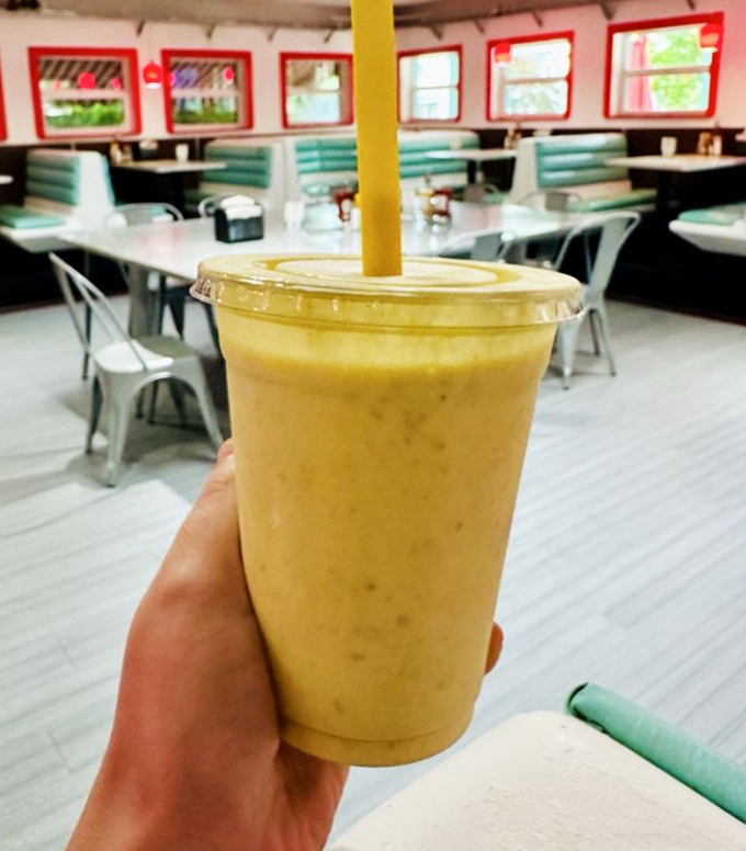 This mango shake isn't just a beverage; it's liquid sunshine in a cup, bringing tropical vibes to the shores of Lake Erie.