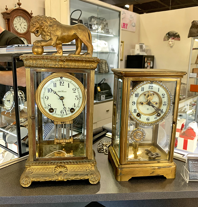 These ornate mantel clocks don't just tell time&mdash;they tell stories. That lion isn't just decorative; he's guarding hours of craftsmanship.