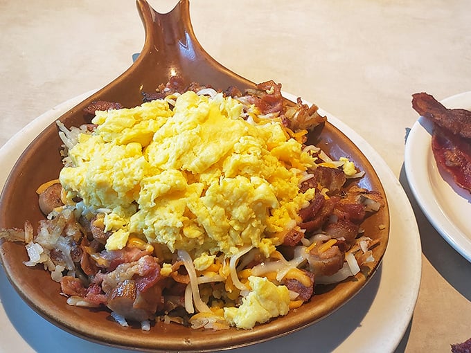 This skillet doesn't just contain breakfast&mdash;it contains multitudes of flavor, with eggs playing king of the mountain.