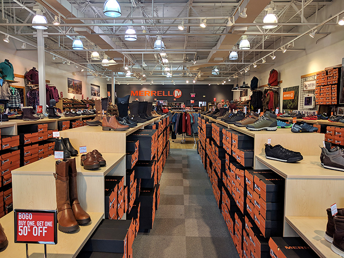 Merrell's footwear fortress&mdash;where comfort meets durability meets "Buy One, Get One 50% Off." Your feet and wallet will thank you.