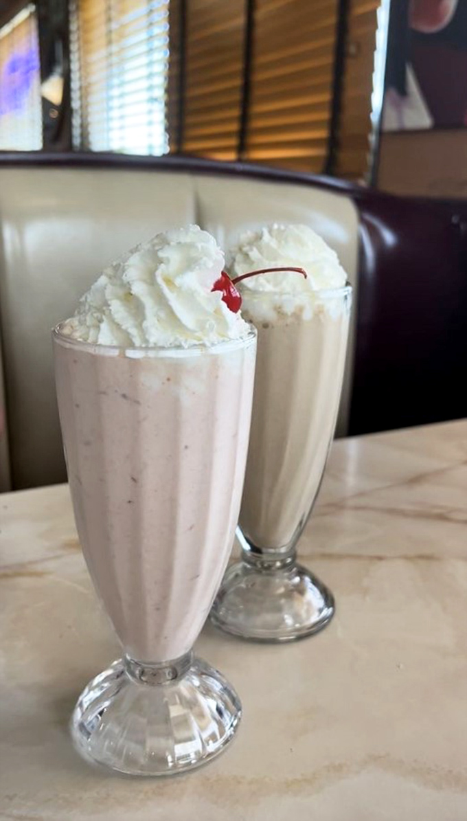 Milkshakes served in glasses tall enough to require their own zip code&mdash;complete with the mandatory cherry that makes it "healthy."