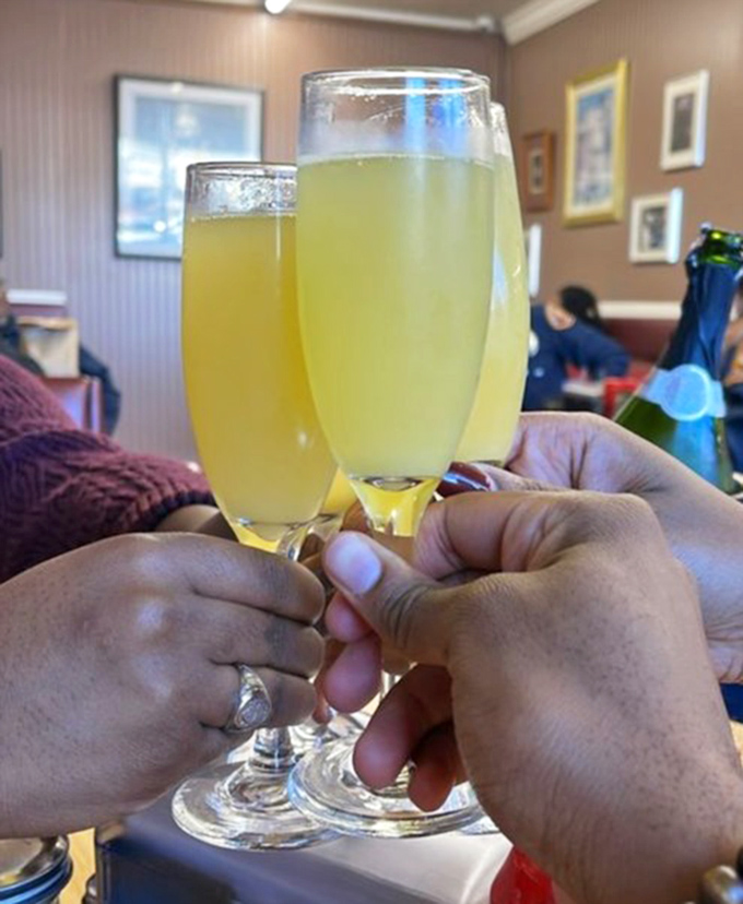 Mimosas in the morning &ndash; because sometimes breakfast deserves a celebration. Sunshine in a glass to complement sunshine on a plate.